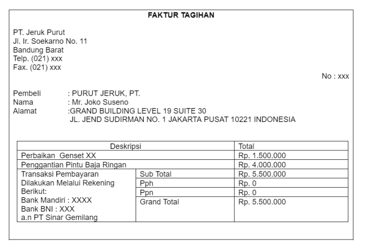7 Contoh Invoice Jasa Pembayaran, Penjualan dan Tagihan