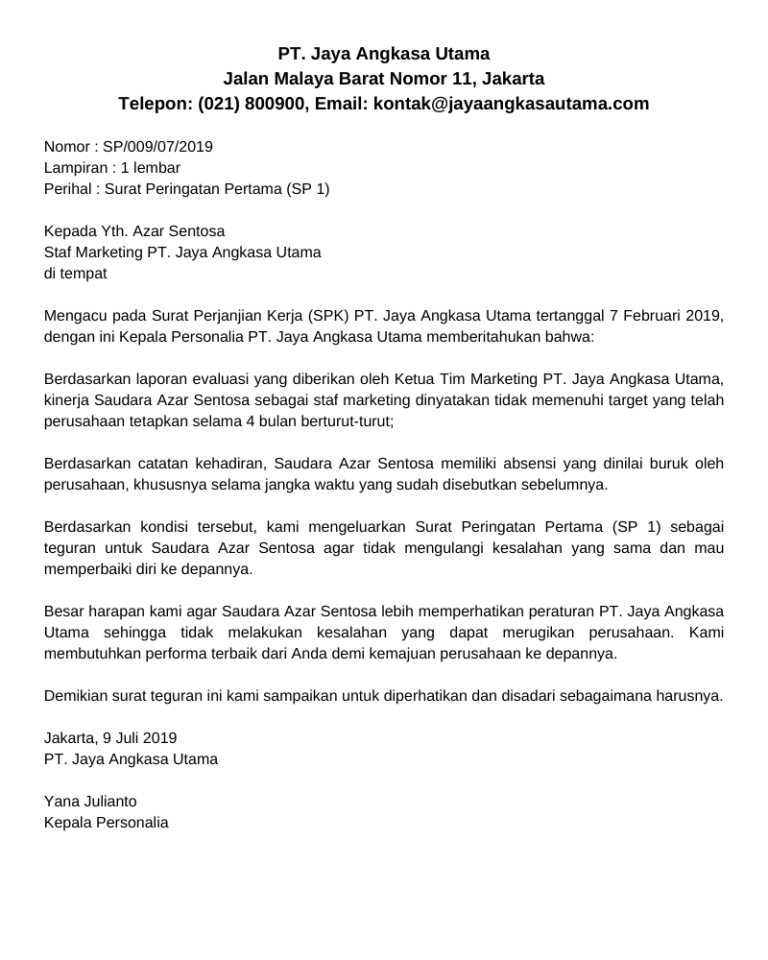 11 Examples of Employee Warning Letters According to Applicable Regulations