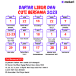 Kalender 2023: Tanggal Merah, Hari Libur dan Cuti Bersama